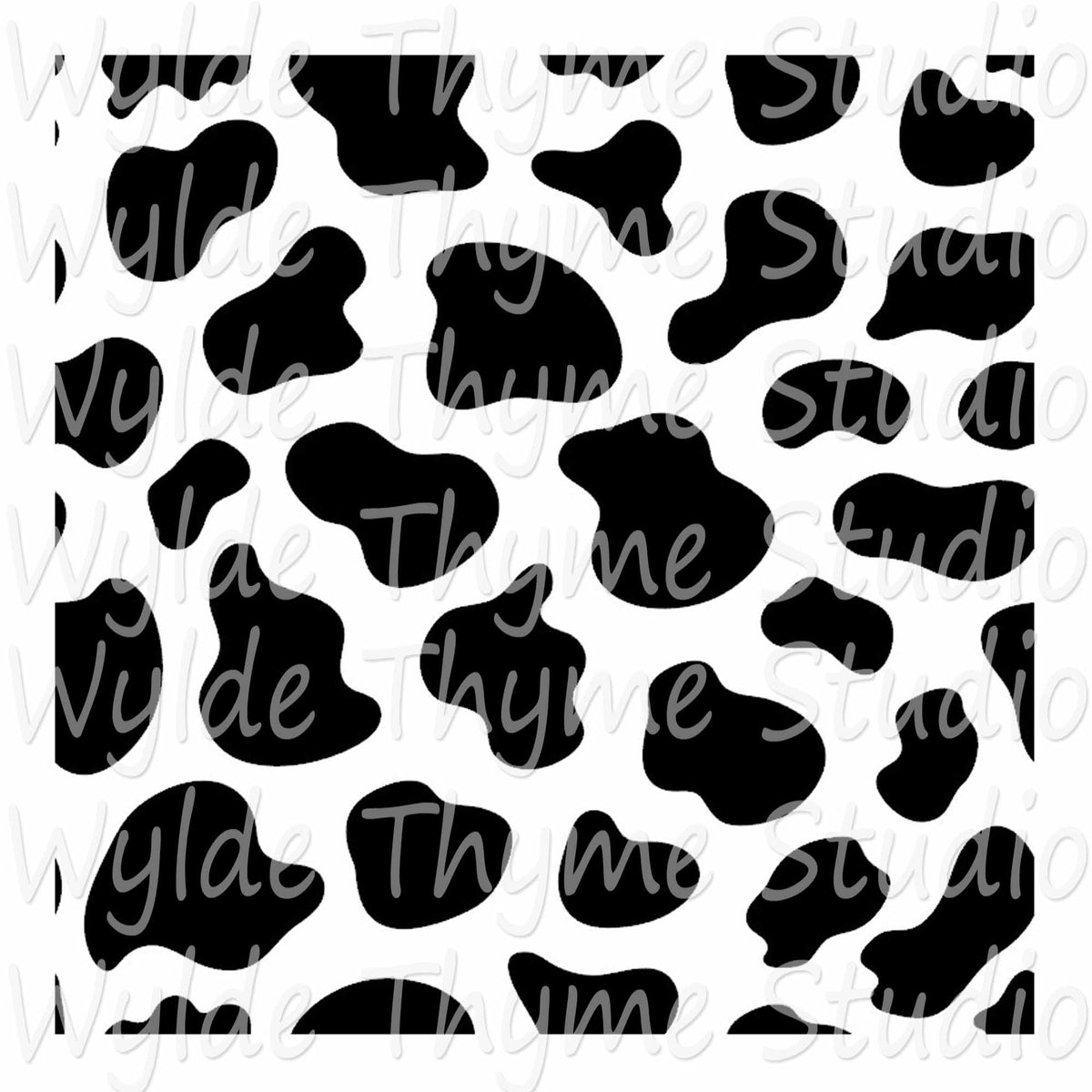 Cow Print Stencil Style 2 – Wylde Thyme Studio