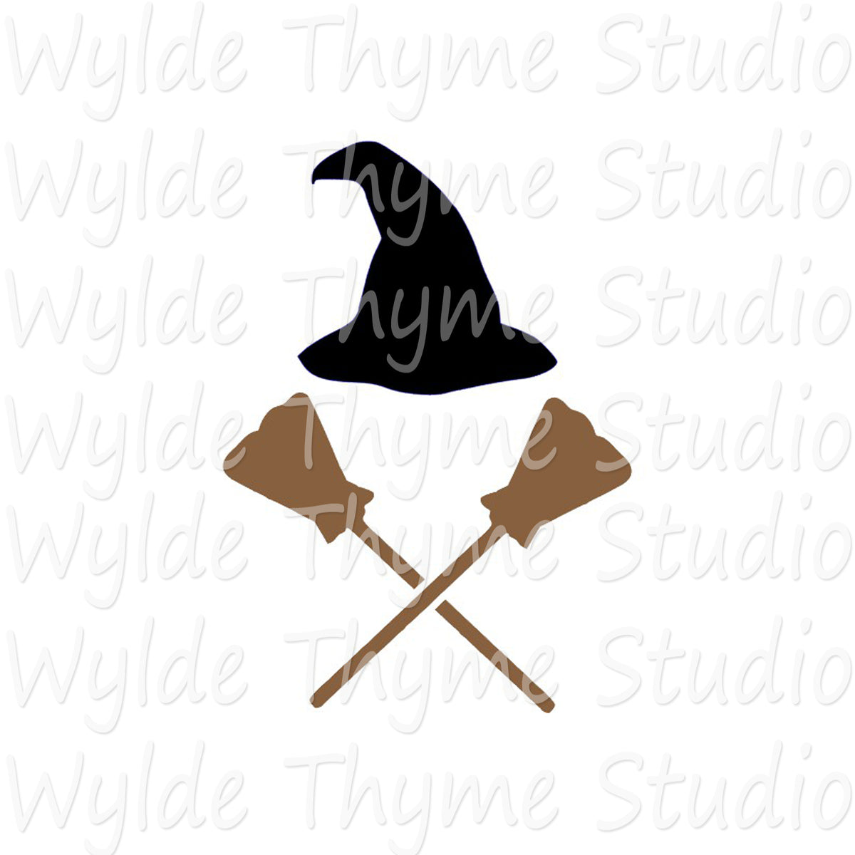 Witch Hat & Cross Brooms Stencil – Wylde Thyme Studio